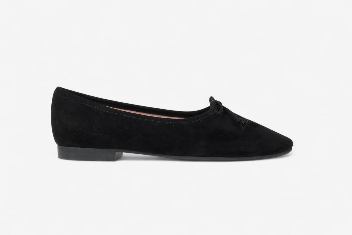 Roma Black Suede Elegant Leather Flat – M. Aviann